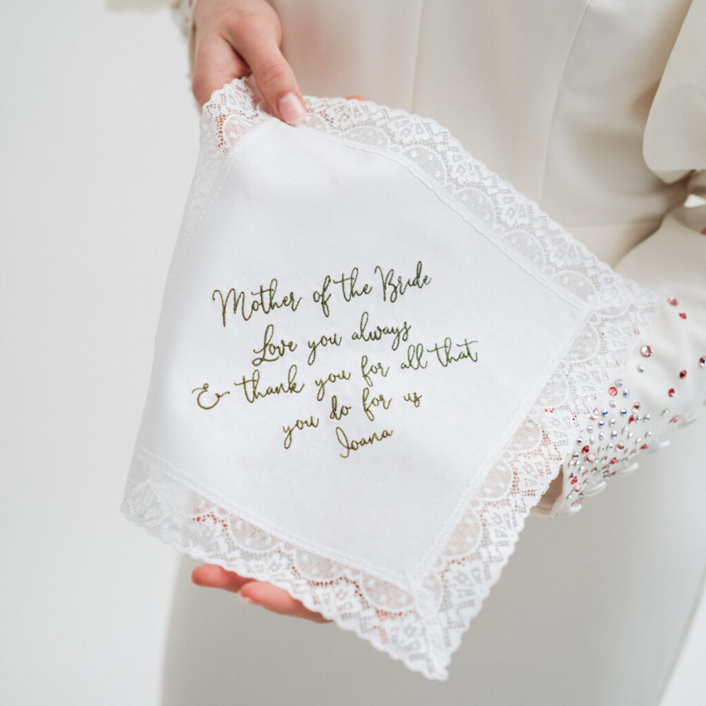 personalised ladies wedding handkerchiefs | Extra Special Touch